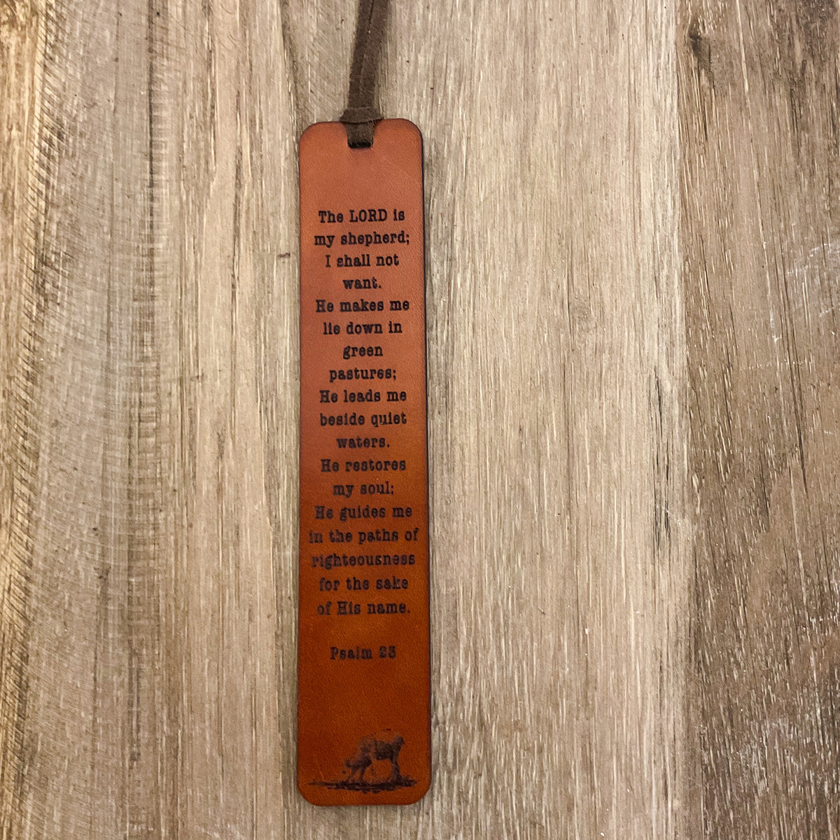 Psalm 23 - Leather Bookmark - The Lord is my Shepherd – Ivy Barn Designs